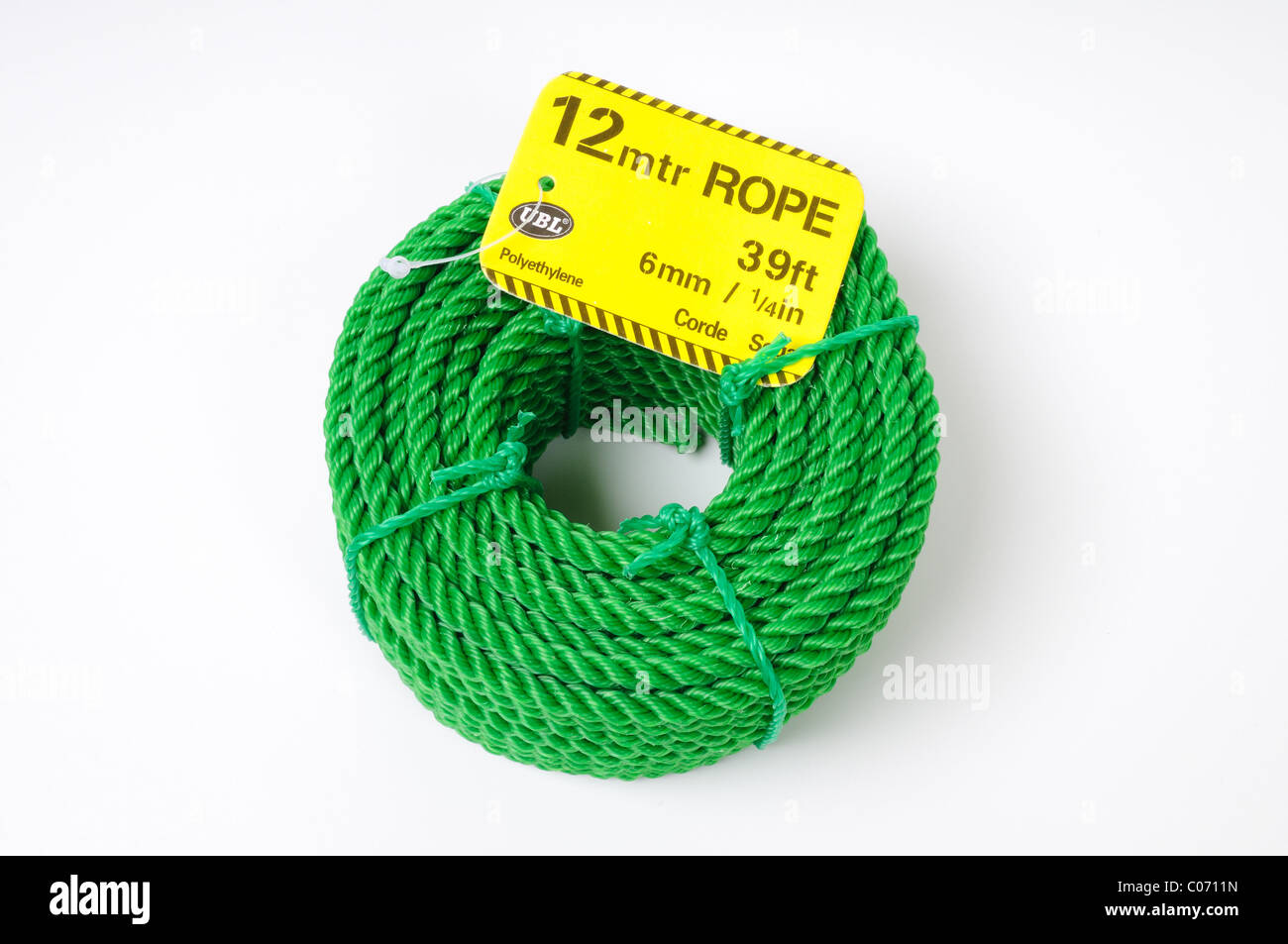 Rope Green 12mtr Length Roll Stock Photo - Alamy