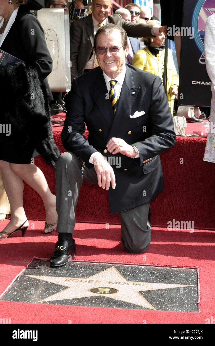 Roger Moore Roger Moore honoured with the 2,350th star on the Hollywood ...