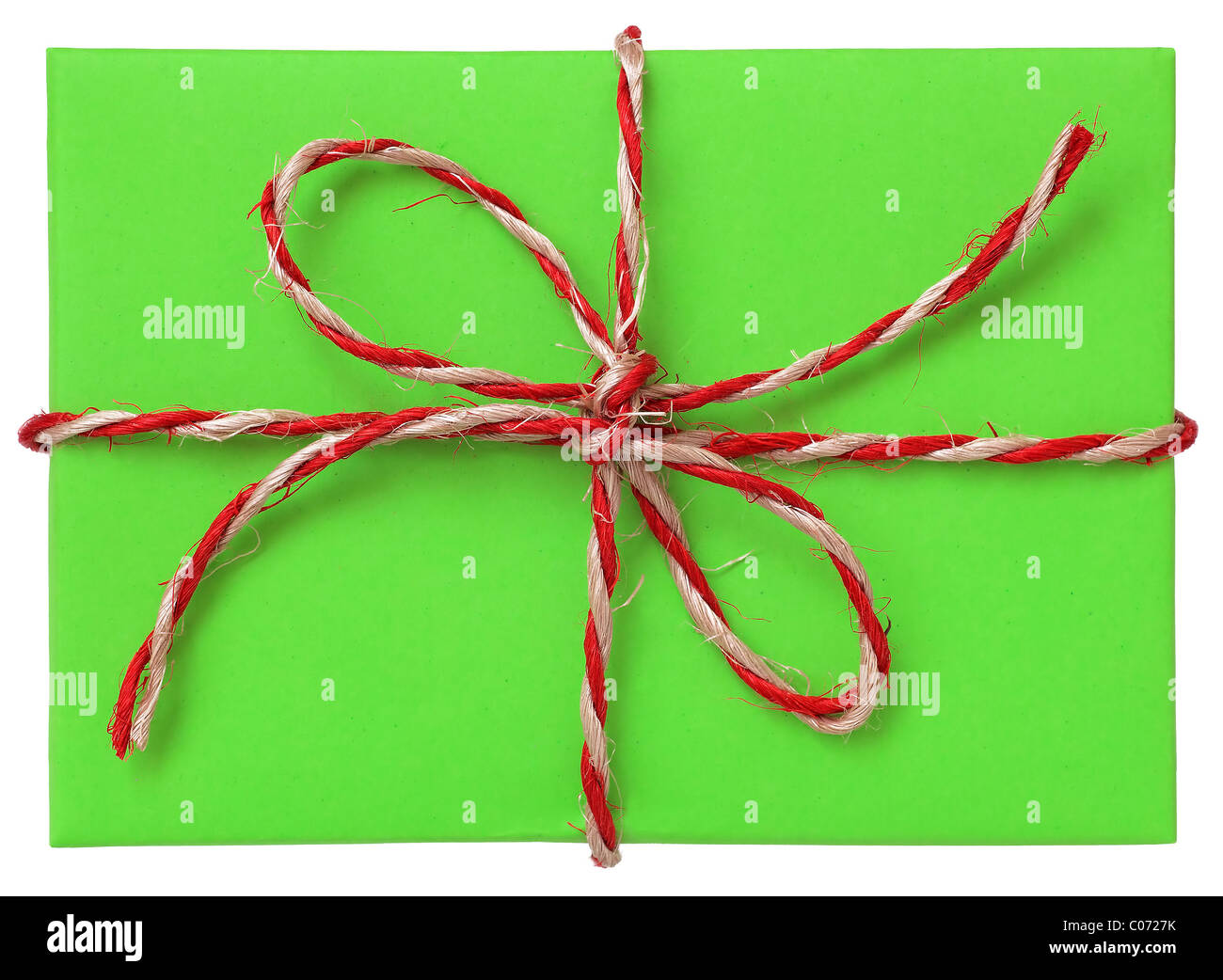 green parcel isolated on white background Stock Photo - Alamy