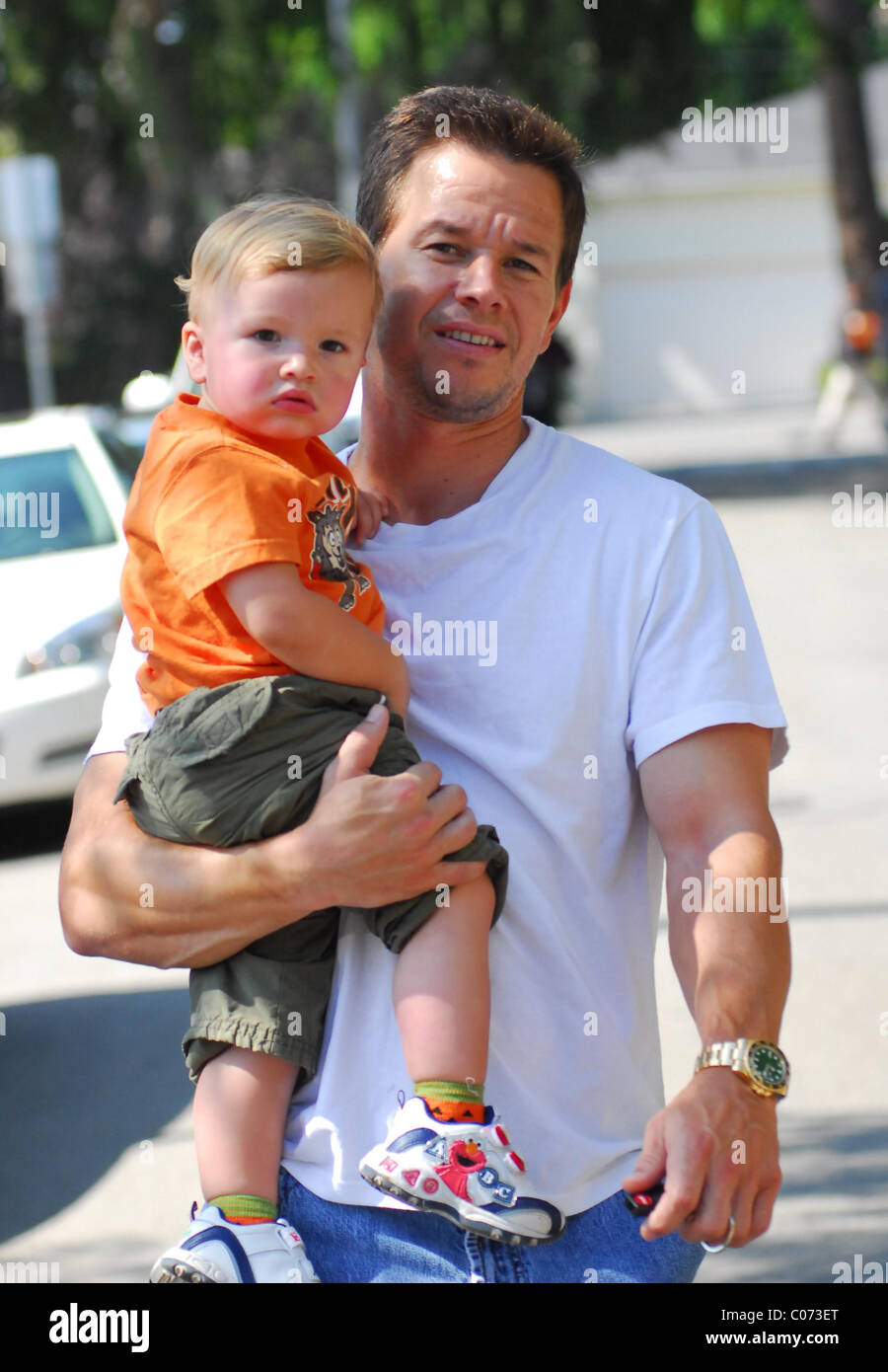 Mark Wahlberg and son Michael Wahlberg picking pumpkins ready for ...