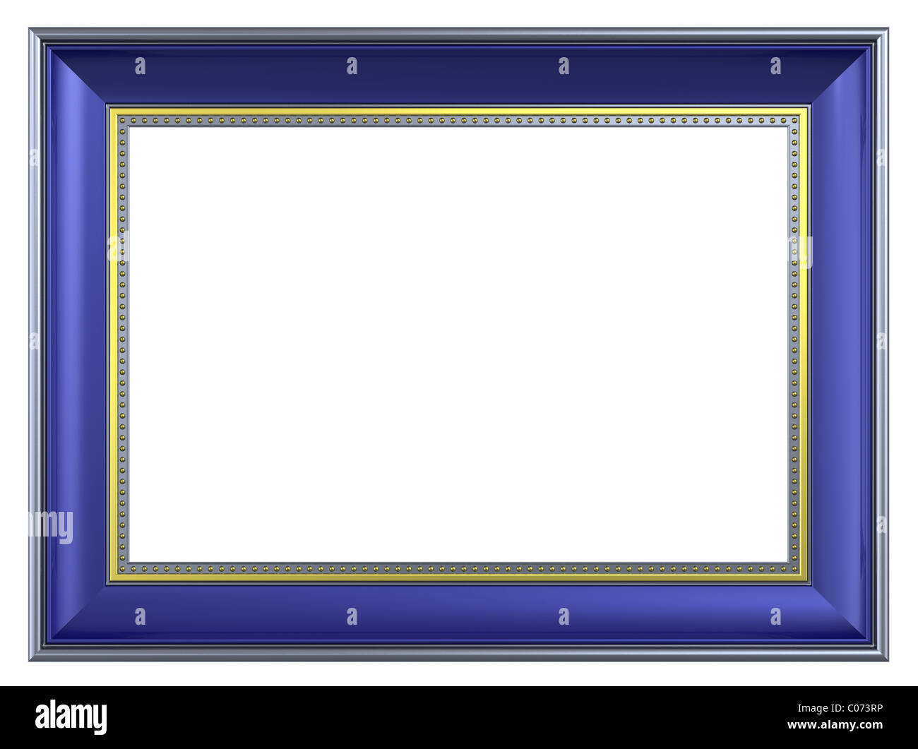 Blue picture frame isolated on white background Stock Photo - Alamy