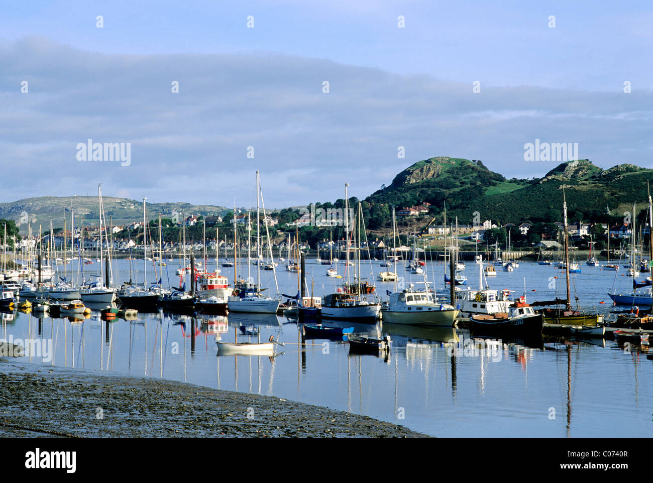 Conway Estuary, Conwy, Wales Welsh coast coastal scenery town towns ...
