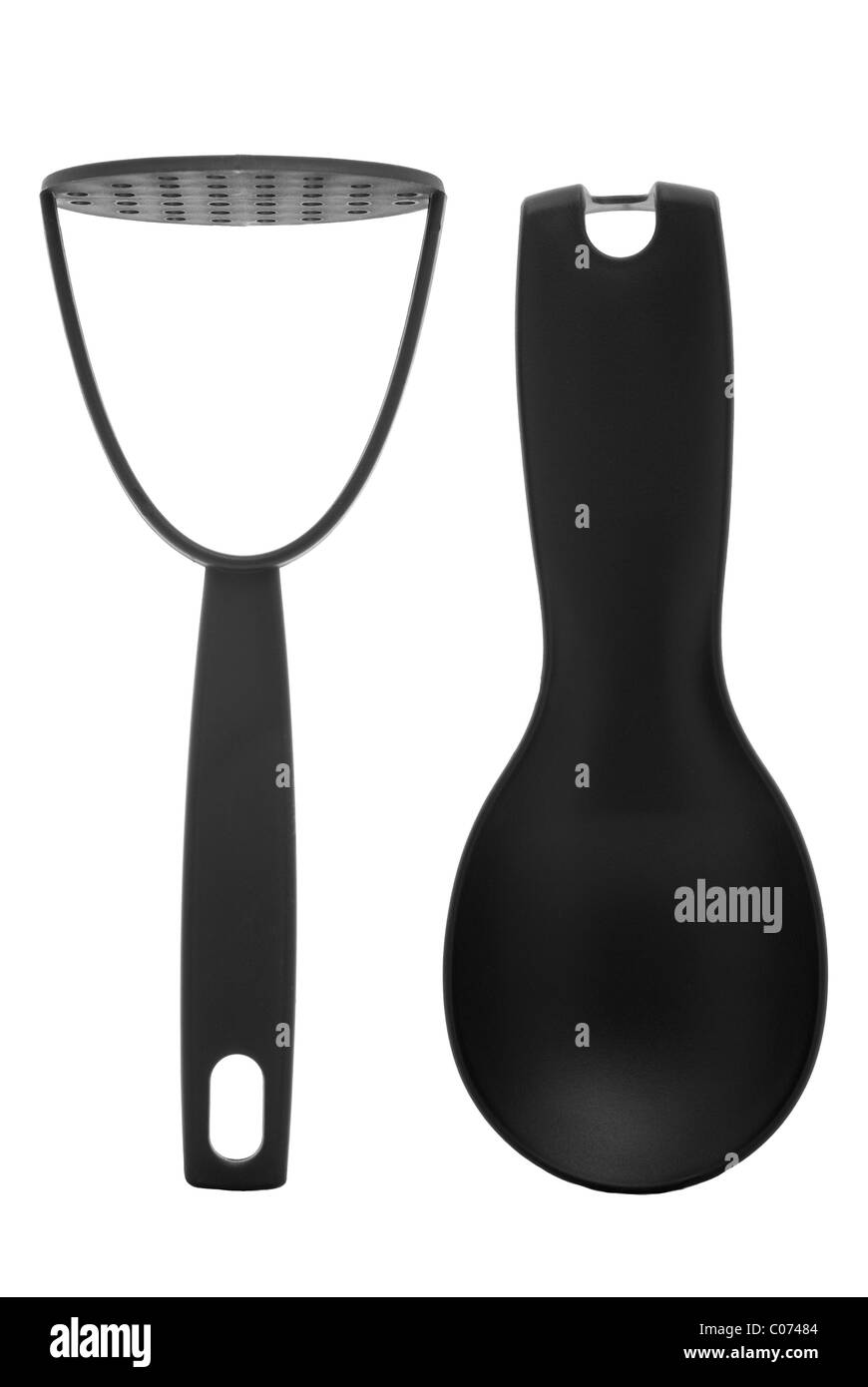 Set of three kitchen utensils isolated on white background Stock Photo ...