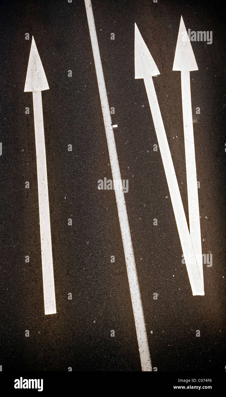 Road traffic sign two arrows hi-res stock photography and images - Alamy