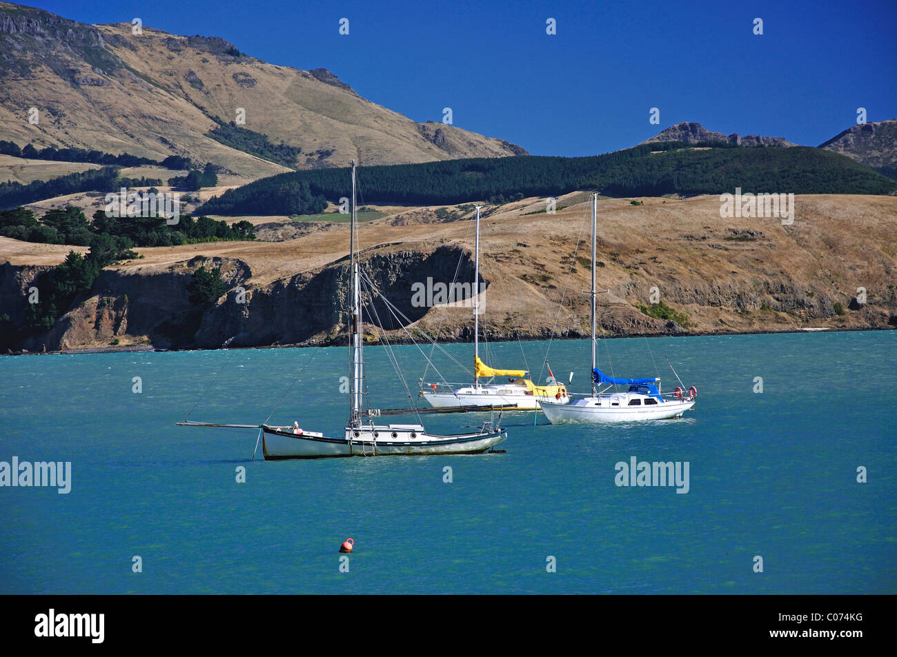 Harbour view from Cass Bay, Lyttelton Harbour, Bank's Peninsula ...