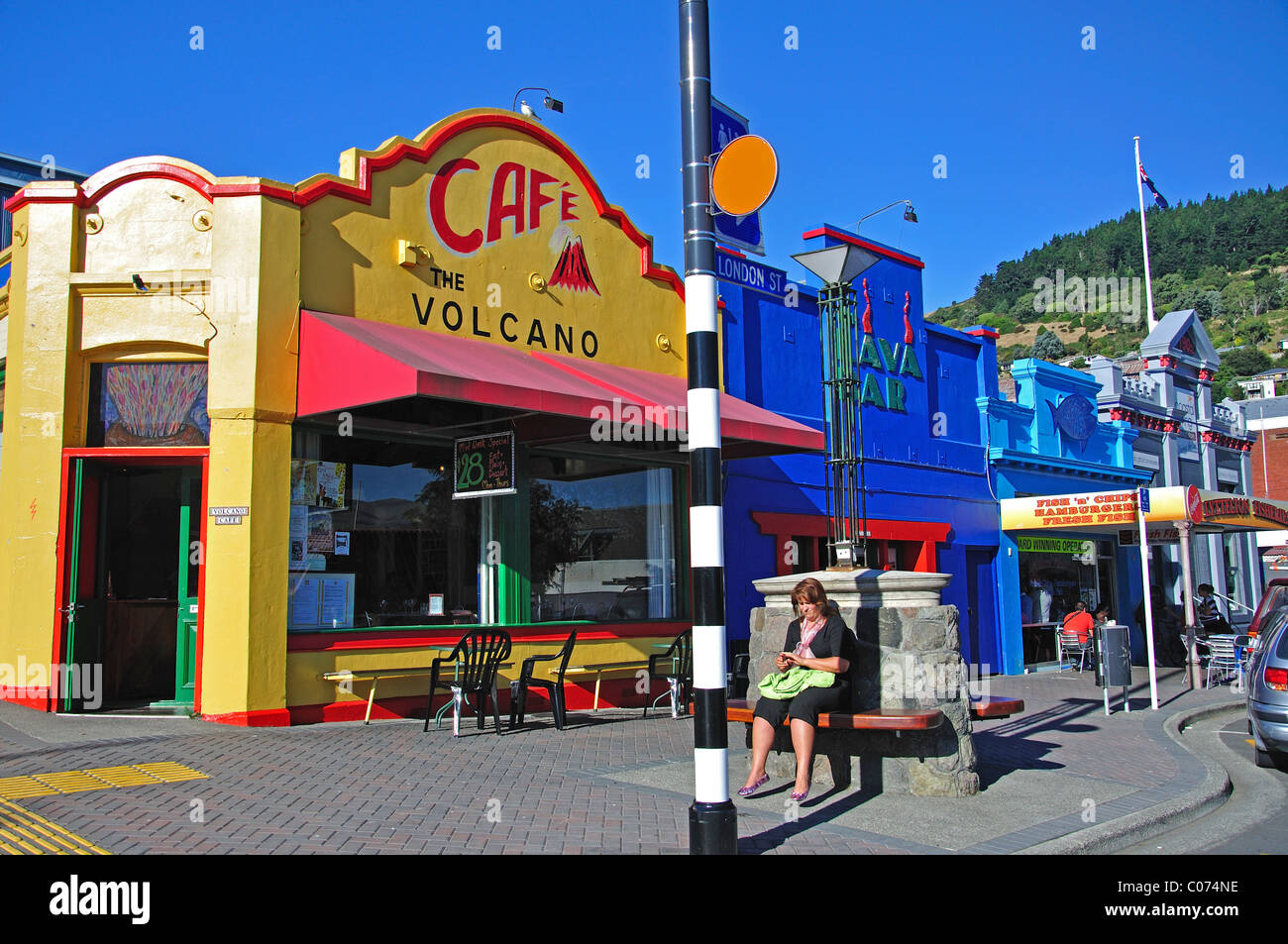Cafe Volcano and Lava Bar, London Street, Lyttelton, Lyttelton Harbour ...