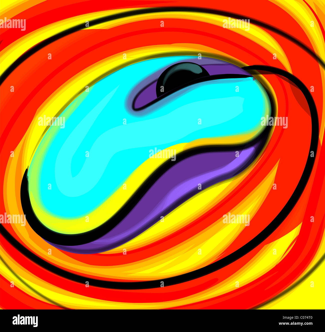 Digital painting of mouse. The artist is experiencing the beauty and ...