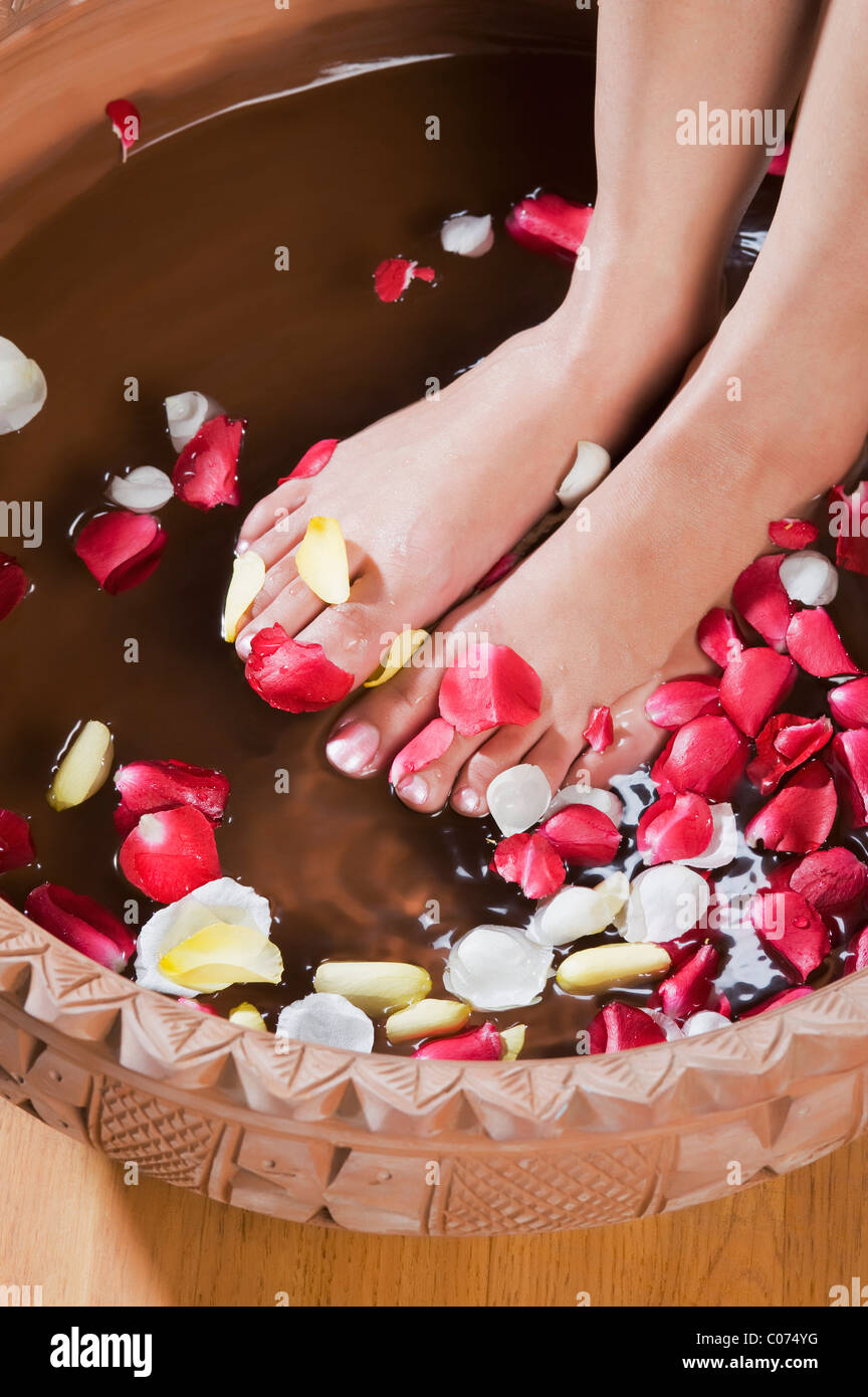 Woman getting a pedicure treatment Stock Photo - Alamy
