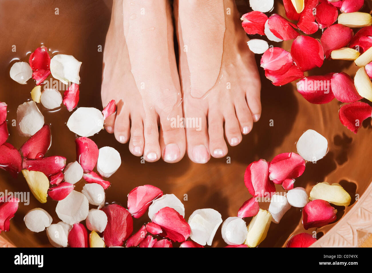Woman getting a pedicure treatment Stock Photo - Alamy