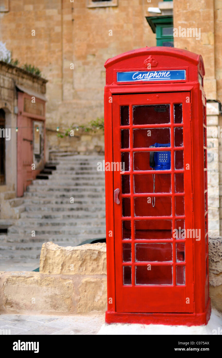 Red telephone box, La Valletta, Malta Stock Photo - Alamy