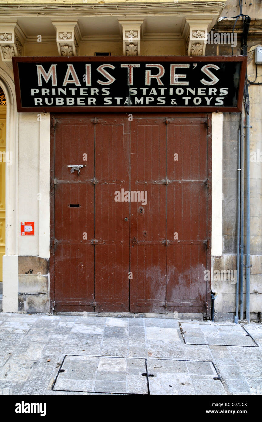 Old shop door in La Valletta Malta Stock Photo - Alamy