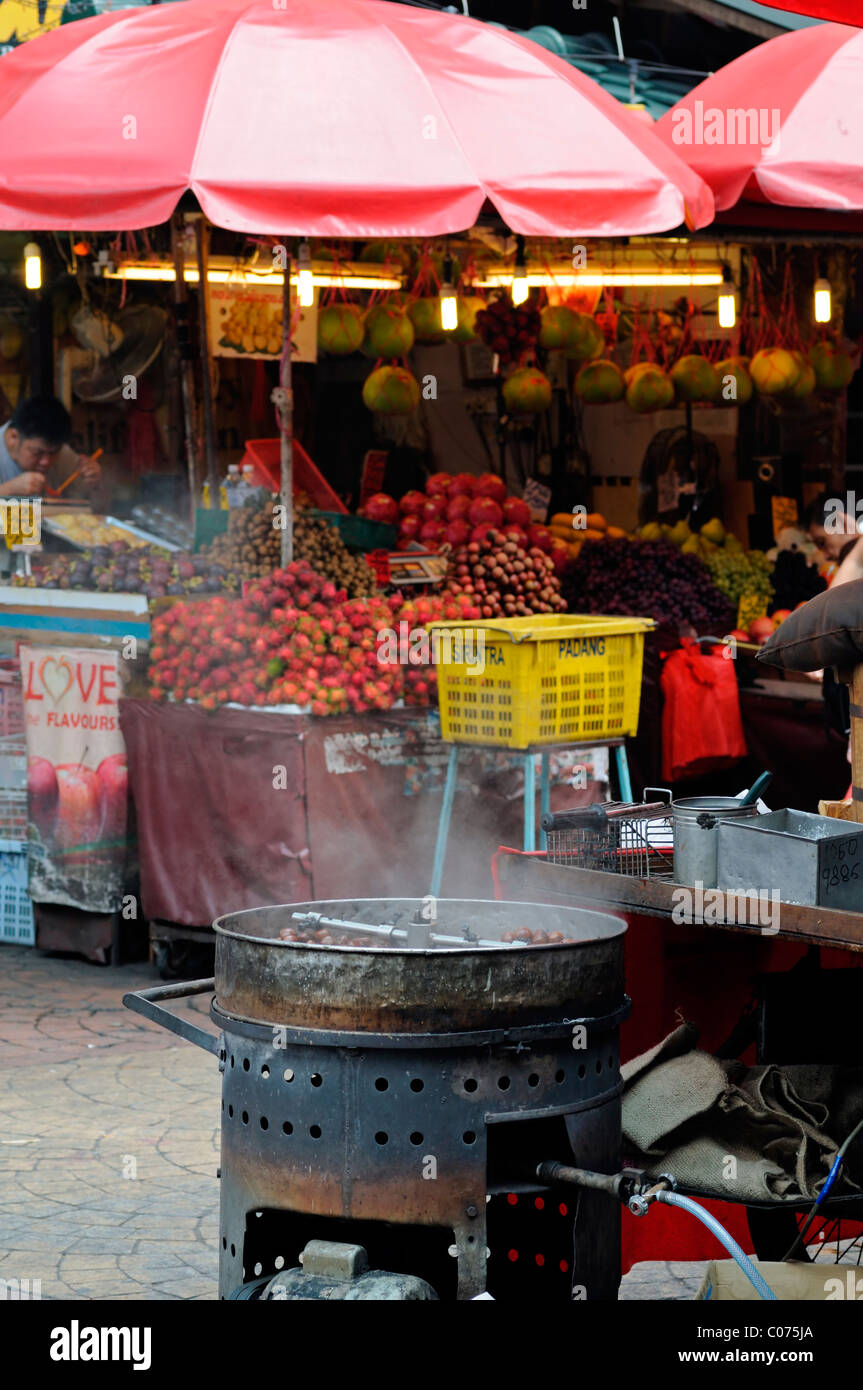 hot chestnuts food stall stand jalan petaling market kuala lumpur ...