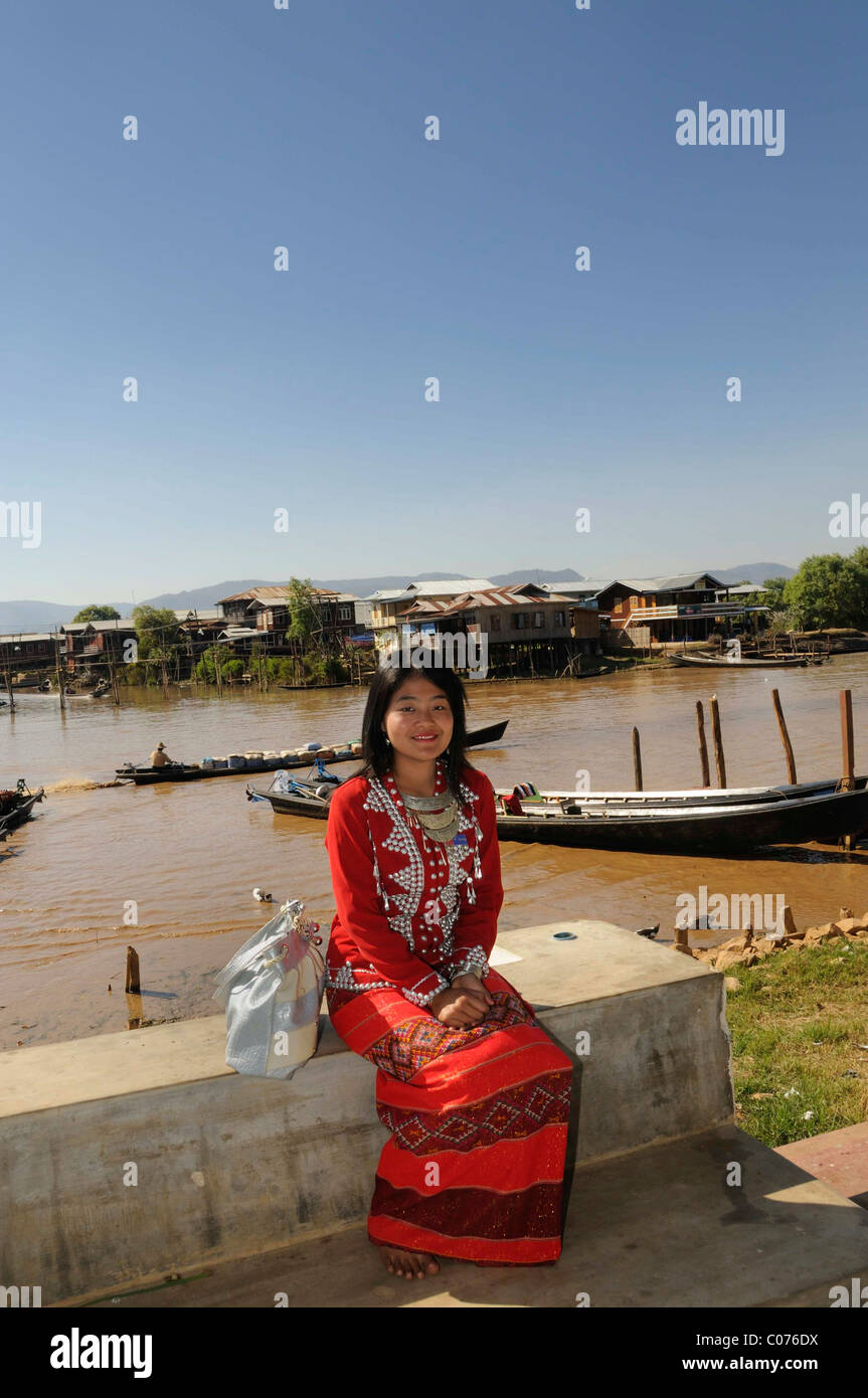 Chin woman, ethnic minority in traditional costume, Myanmar, Burma ...