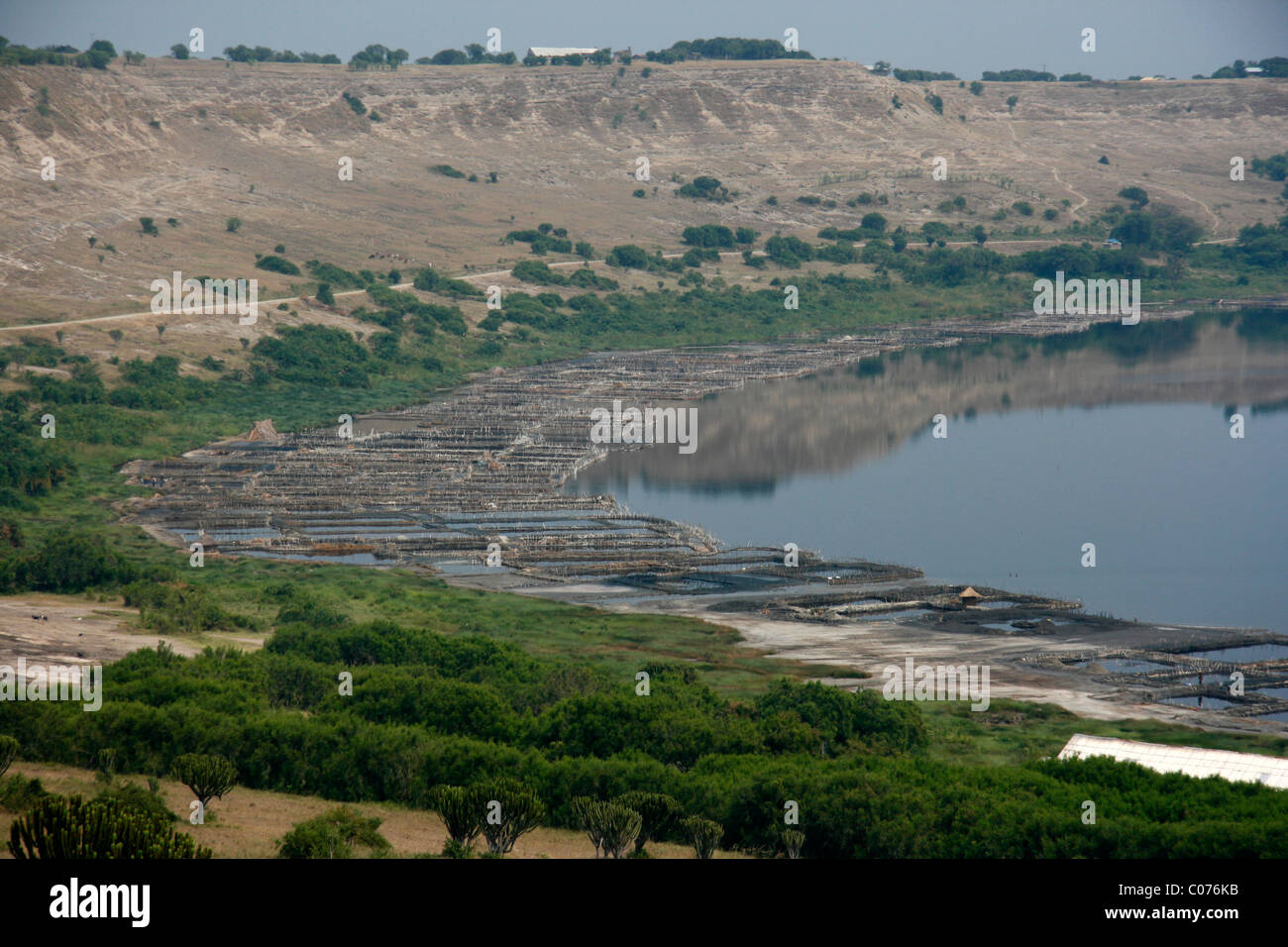 Salt extraction in lake Katwe near Queen Elizabeth National Park ...