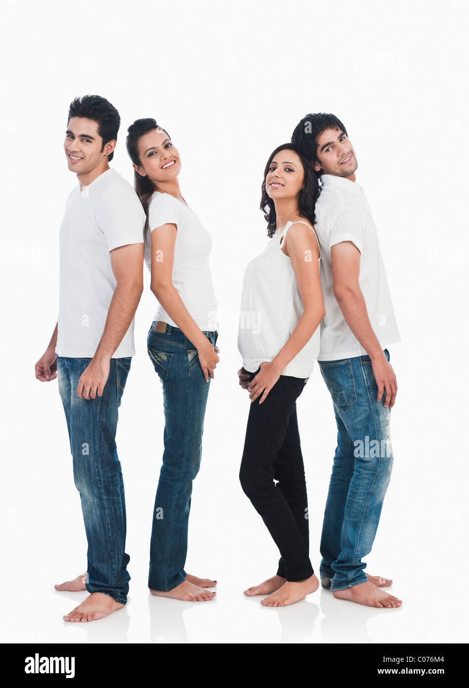 Portrait of two couples smiling Stock Photo - Alamy