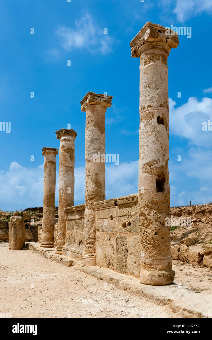Ancient columns, Roman settlement, excavation site, Paphos, Southern ...