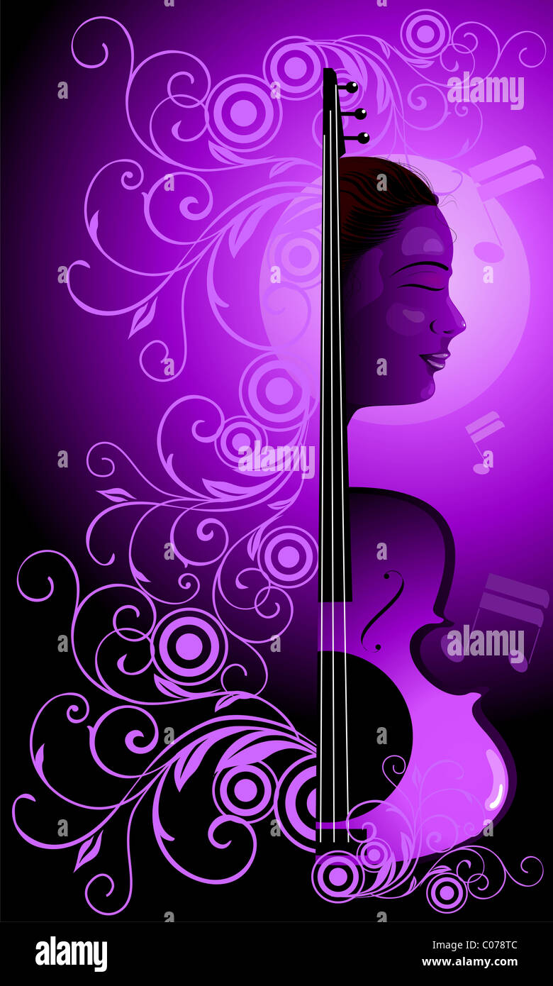 Digital image of a half guitar. The artist is feeling the beauty of ...