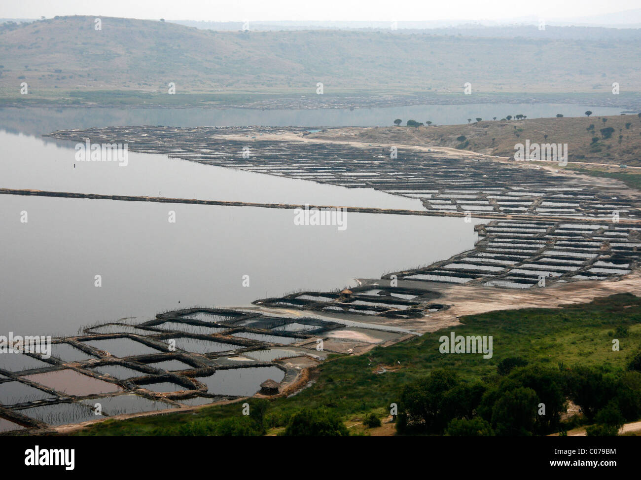 Salt extraction in lake Katwe near Queen Elizabeth National Park ...