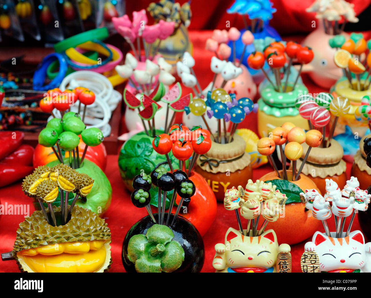 cocktail sticks good luck cat characters food utensils fun funny ...