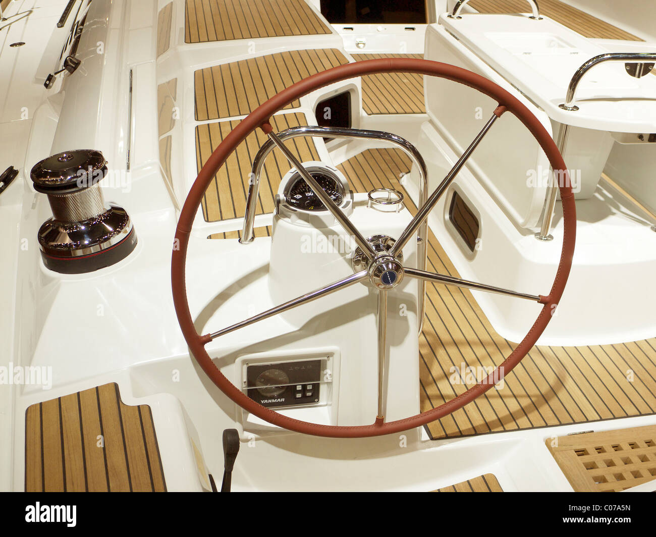 steering wheel of a luxurious sailing yacht Stock Photo - Alamy