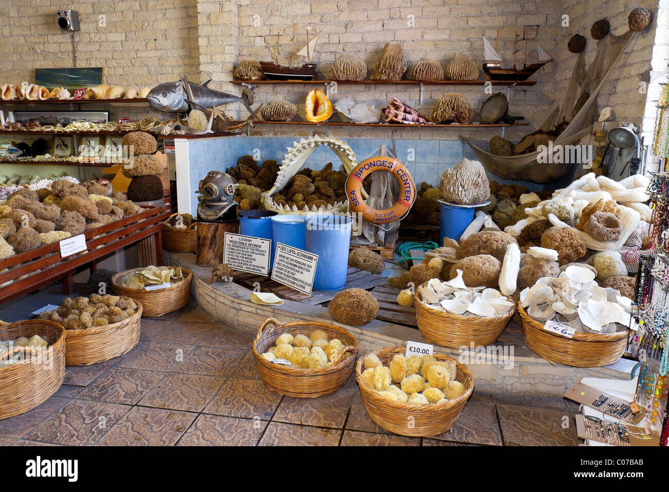 Souvenir shop in the historic town of Limassol or Lemesos, Southern ...