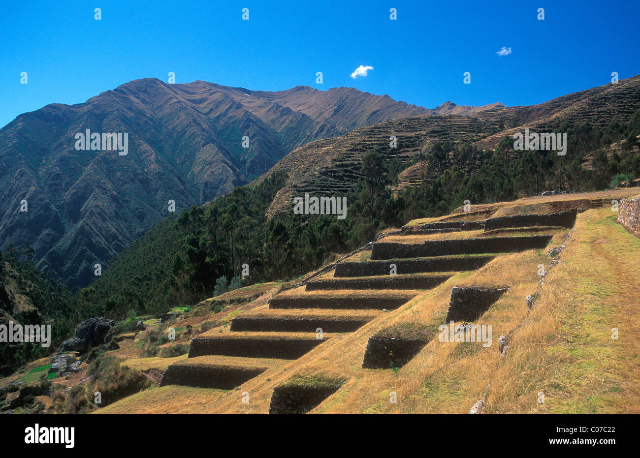 Ruins and agricultural terraces of the Inca, Chincheros, Peru, South ...