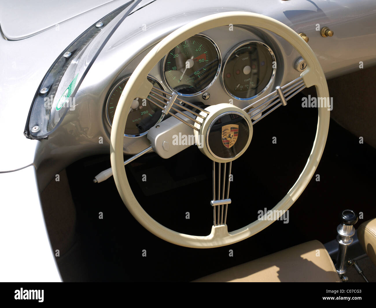 Cockpit of a Porsche 356 Speedster from the Sixties Stock Photo - Alamy