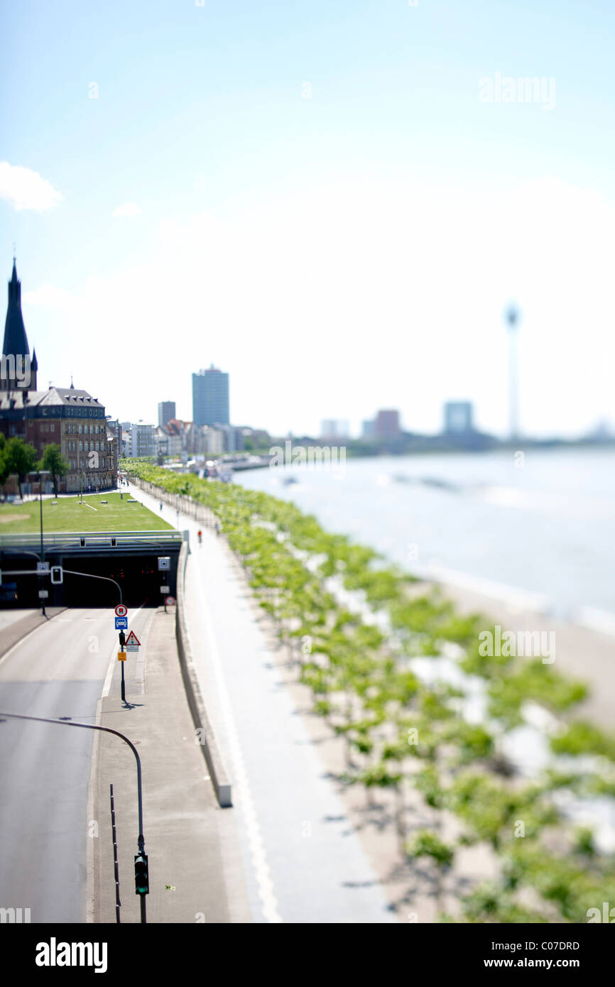 Rhine promenade, Duesseldorf, North Rhine-Westphalia, Germany, Europe ...