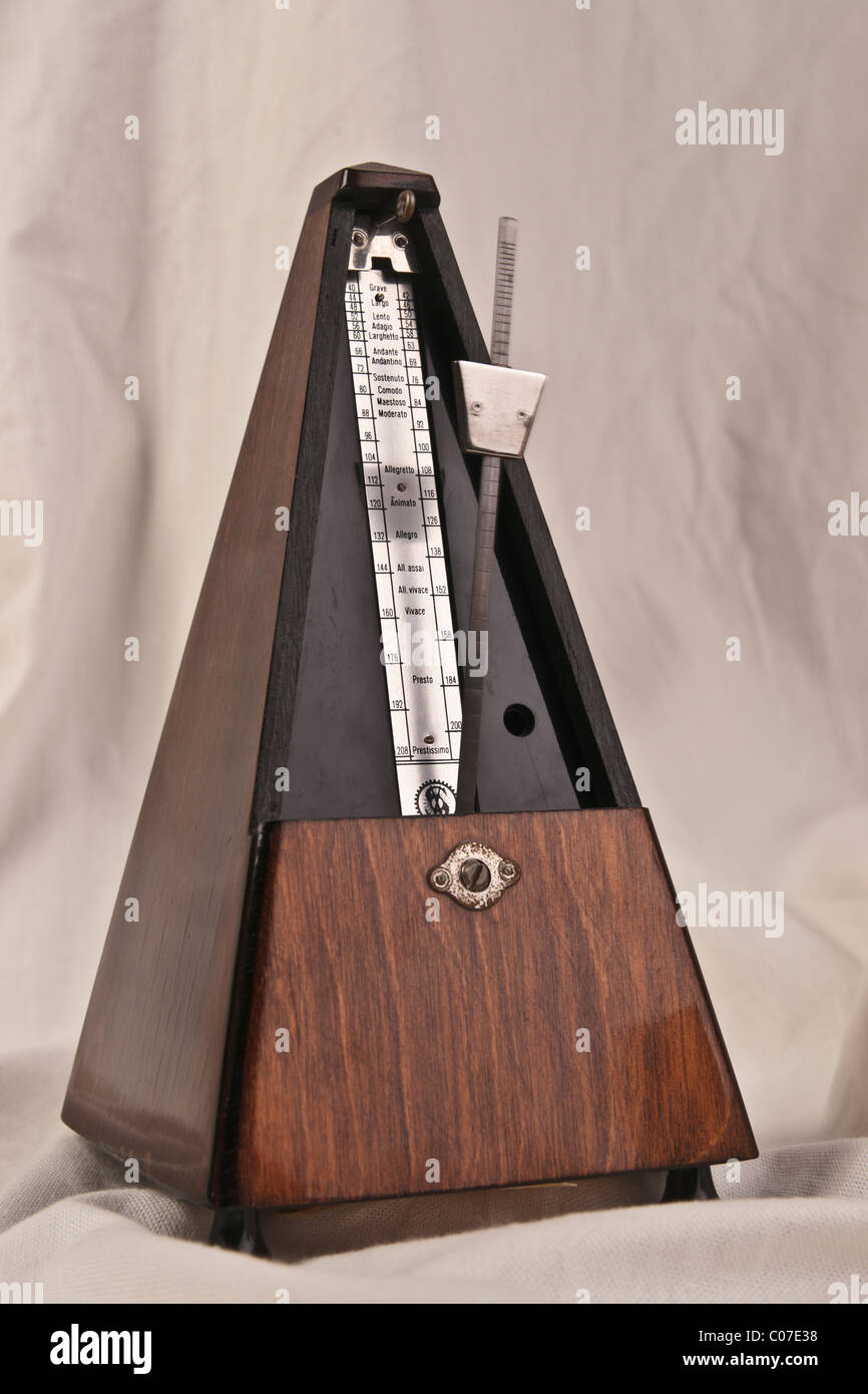 Traditional mid-20th century wooden mechanical metronome made by ...