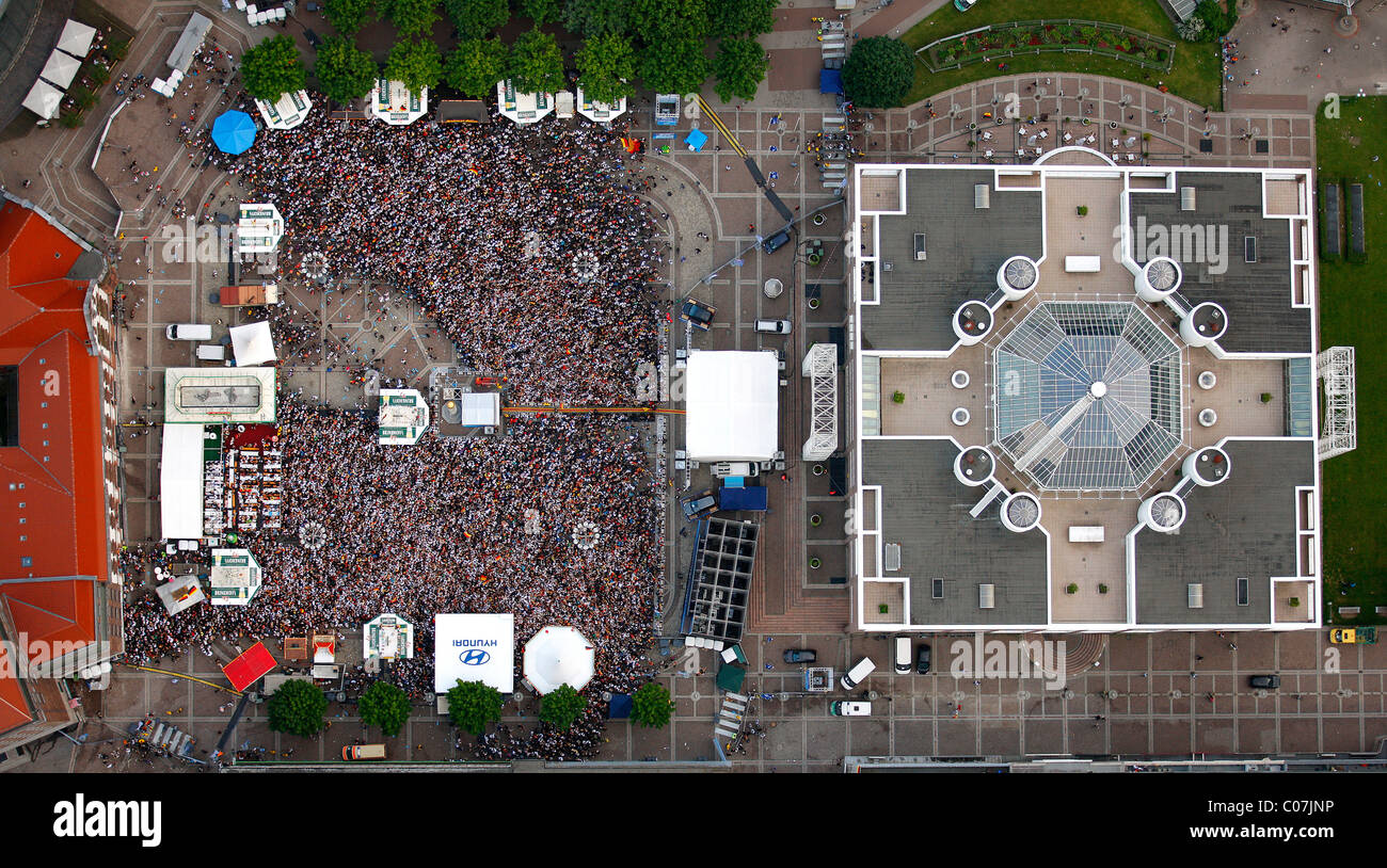 Aerial picture, public screening, Football World Cup 2010, the match ...