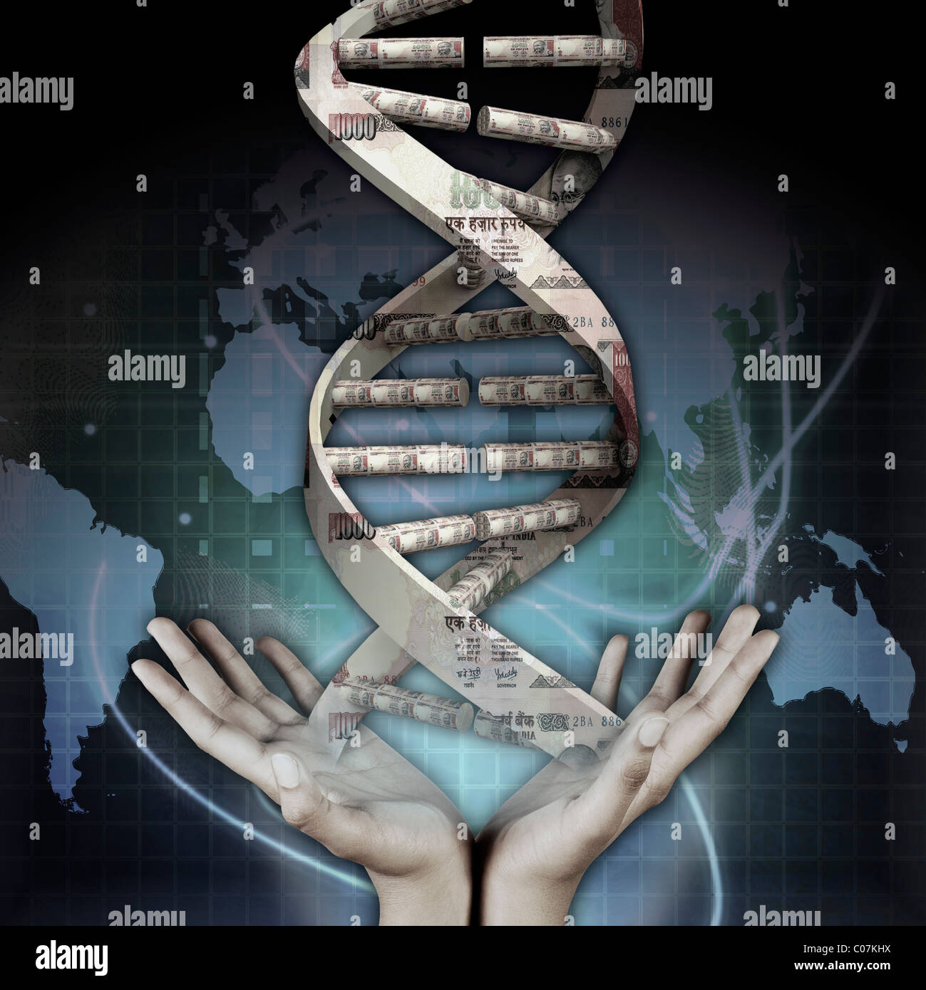 Hand holding dna model hi-res stock photography and images - Alamy
