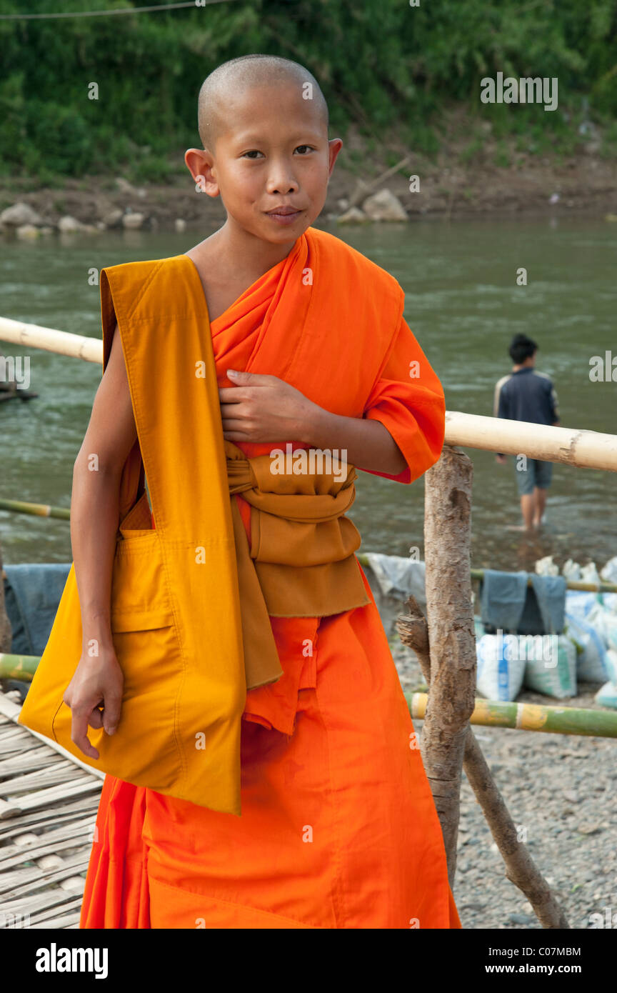 Buddhist monk saffron orange robe hi-res stock photography and images ...