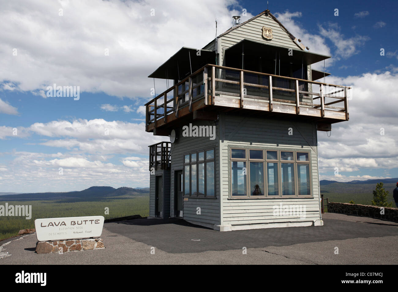 Fire lookout tower on Lava Butte, Lava Lands, Newberry National ...