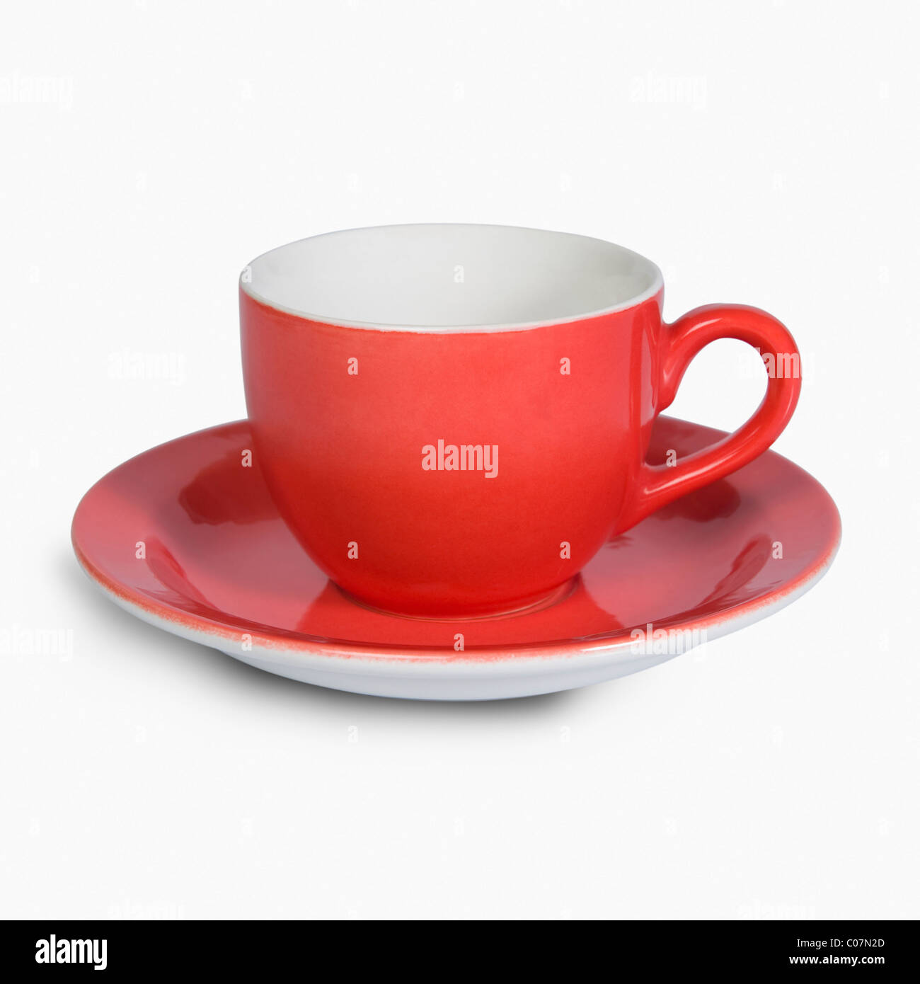 Red ceramic teacup and saucer hi-res stock photography and images - Alamy