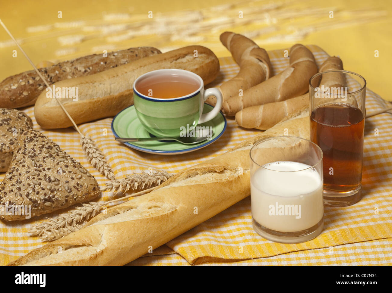 tea with bread Stock Photo - Alamy