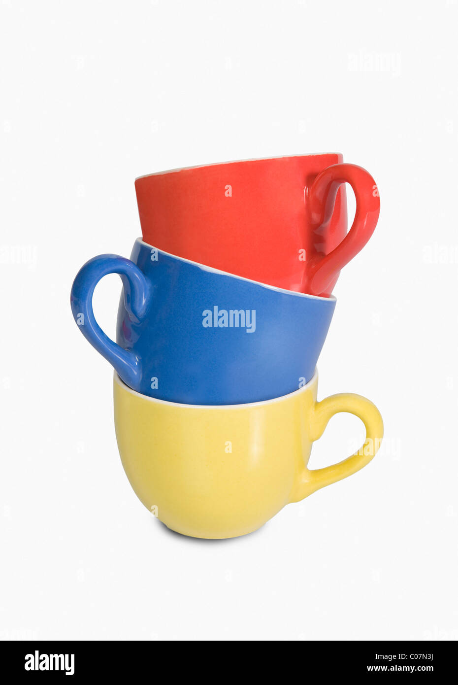 Close-up of a stack of colorful tea cups Stock Photo - Alamy