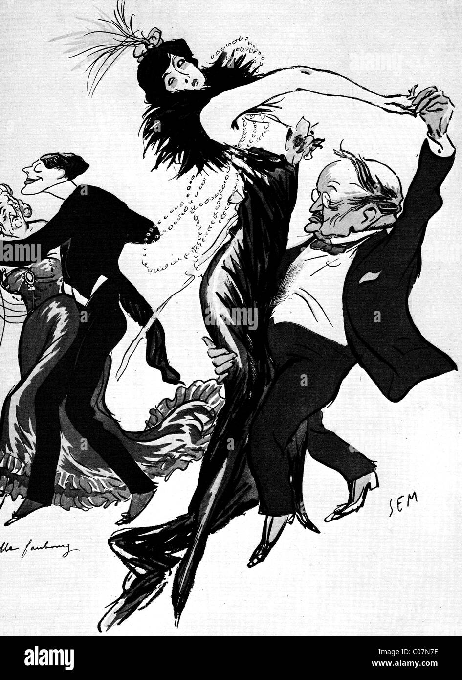 SEM - (Georges Goursat) French illustrator Tango dancers 1920' Stock ...