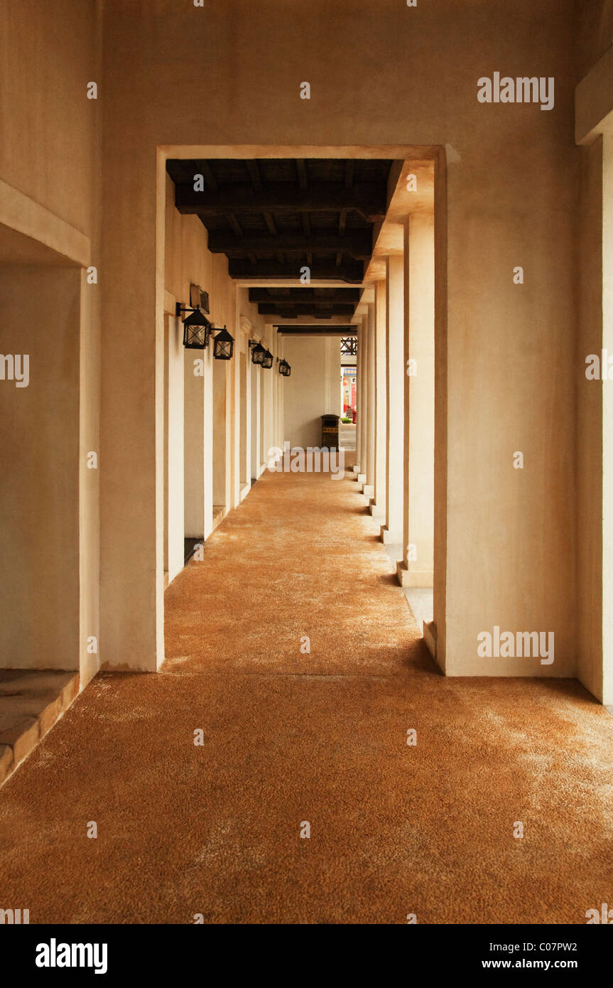 Corridor of a market, Macao, China Stock Photo - Alamy
