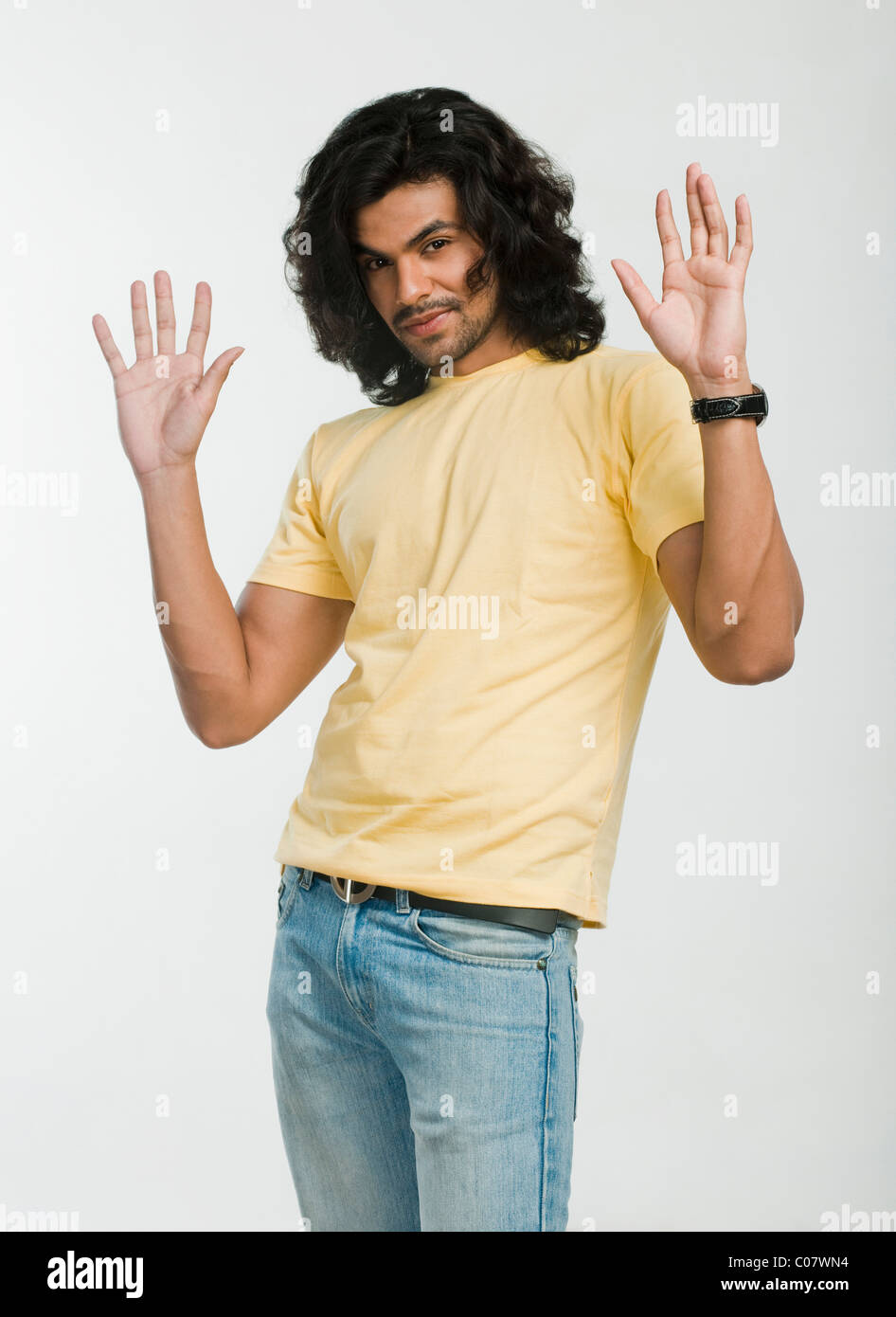 Portrait of a man gesturing Stock Photo - Alamy