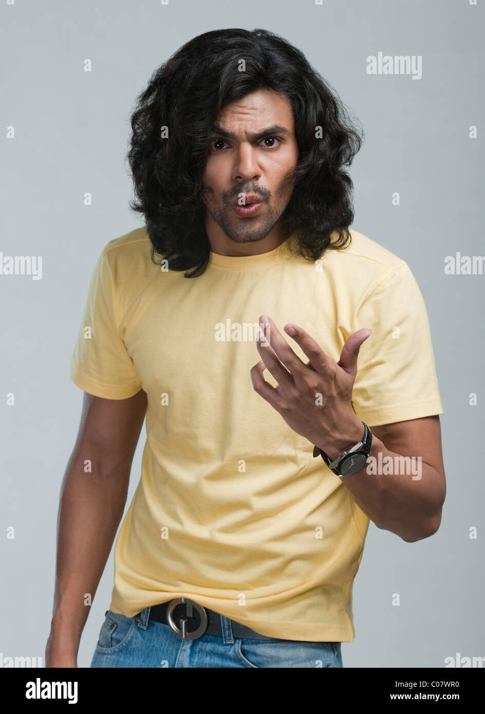 Portrait of a man looking serious Stock Photo - Alamy