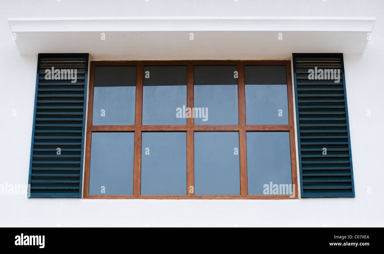 Close-up of the window of a house, Bangalore, Karnataka, India Stock ...