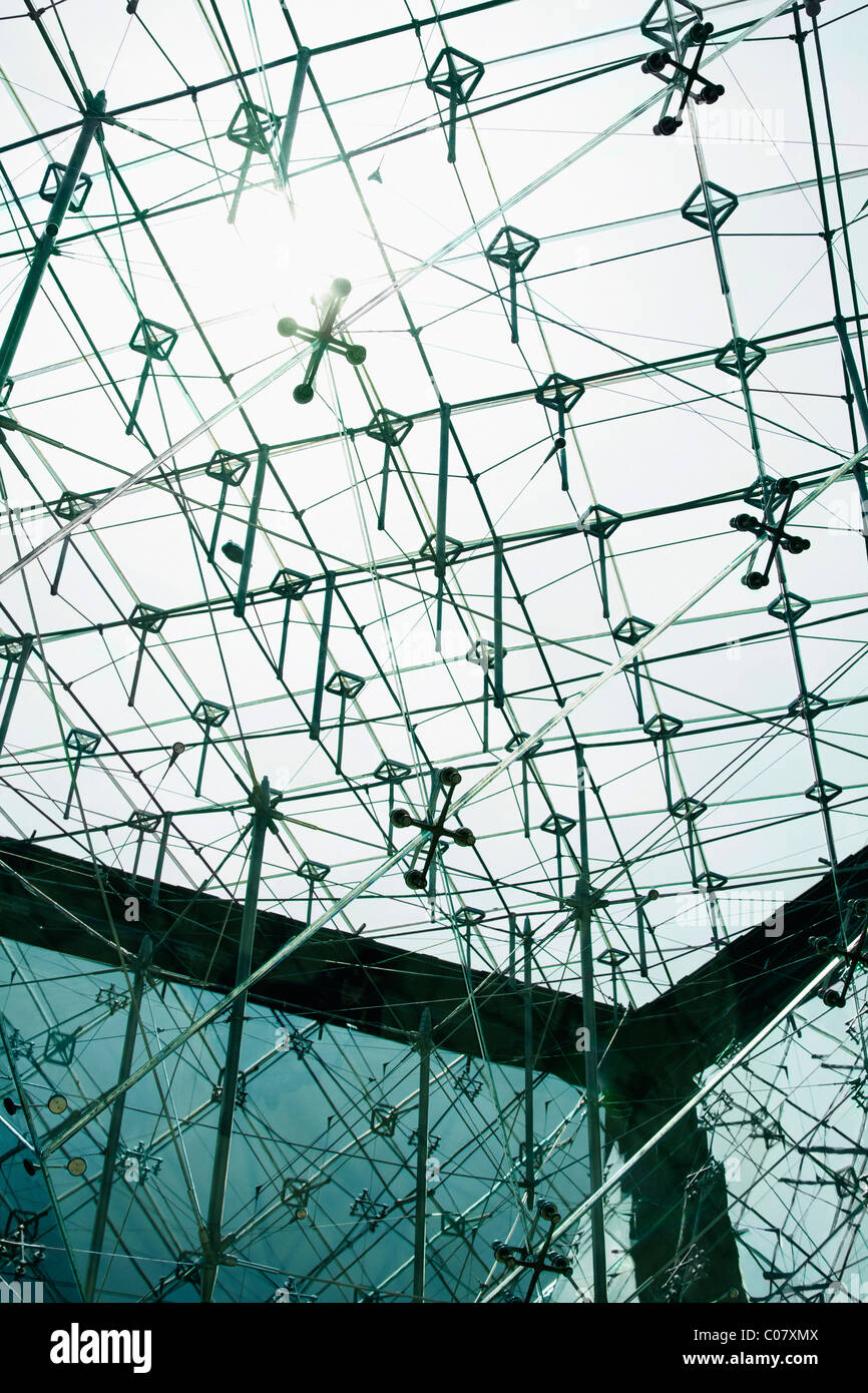 Structure frames of a pyramid, Louvre Pyramid, Musee du Louvre, Paris ...
