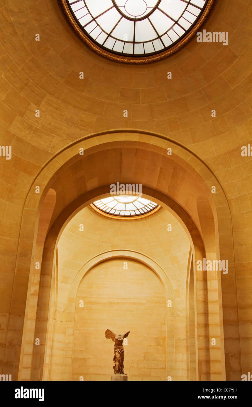 Low angle view of a skylight in a museum, Musee du Louvre, Paris ...