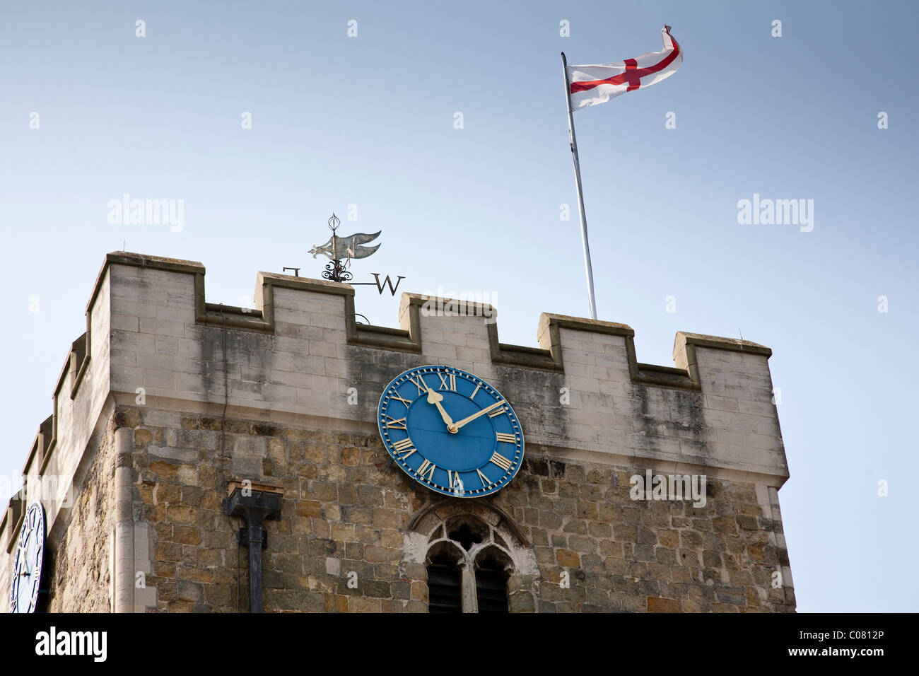 Church tower flag pole hi-res stock photography and images - Alamy