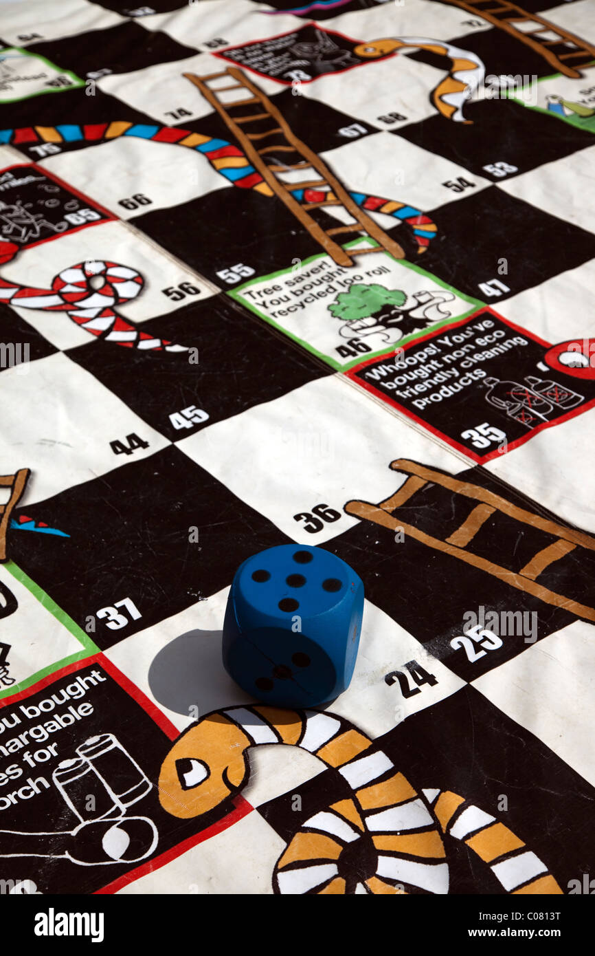 Large snakes and ladders game board Norfolk East Anglia Stock Photo - Alamy