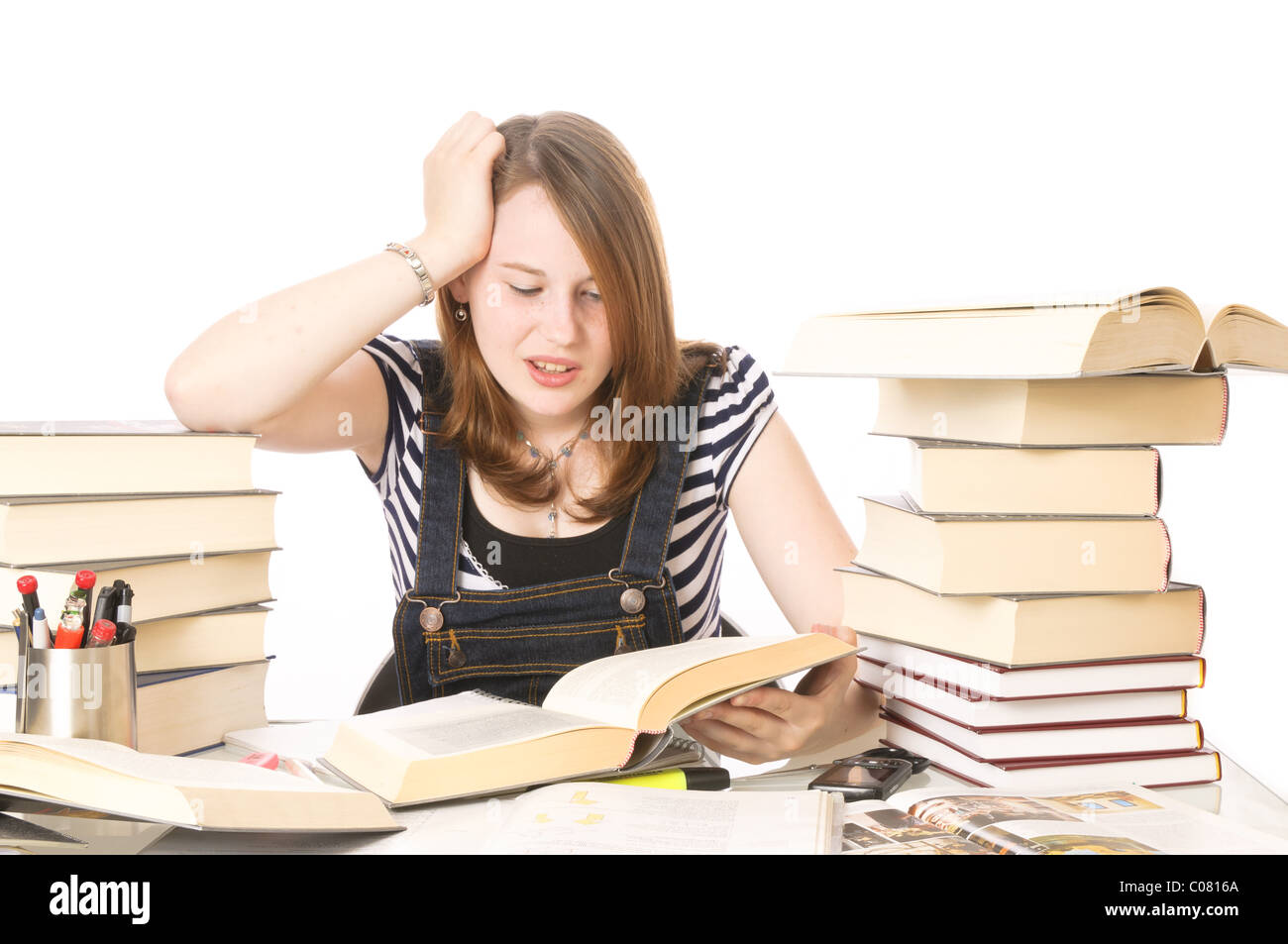 Student with homework Stock Photo - Alamy