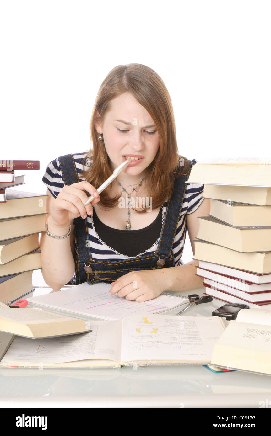 Student with homework Stock Photo - Alamy