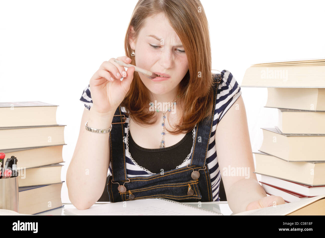 Student with homework Stock Photo - Alamy