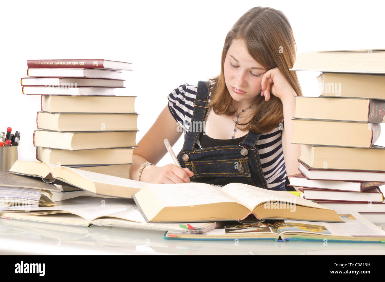Student with homework Stock Photo - Alamy
