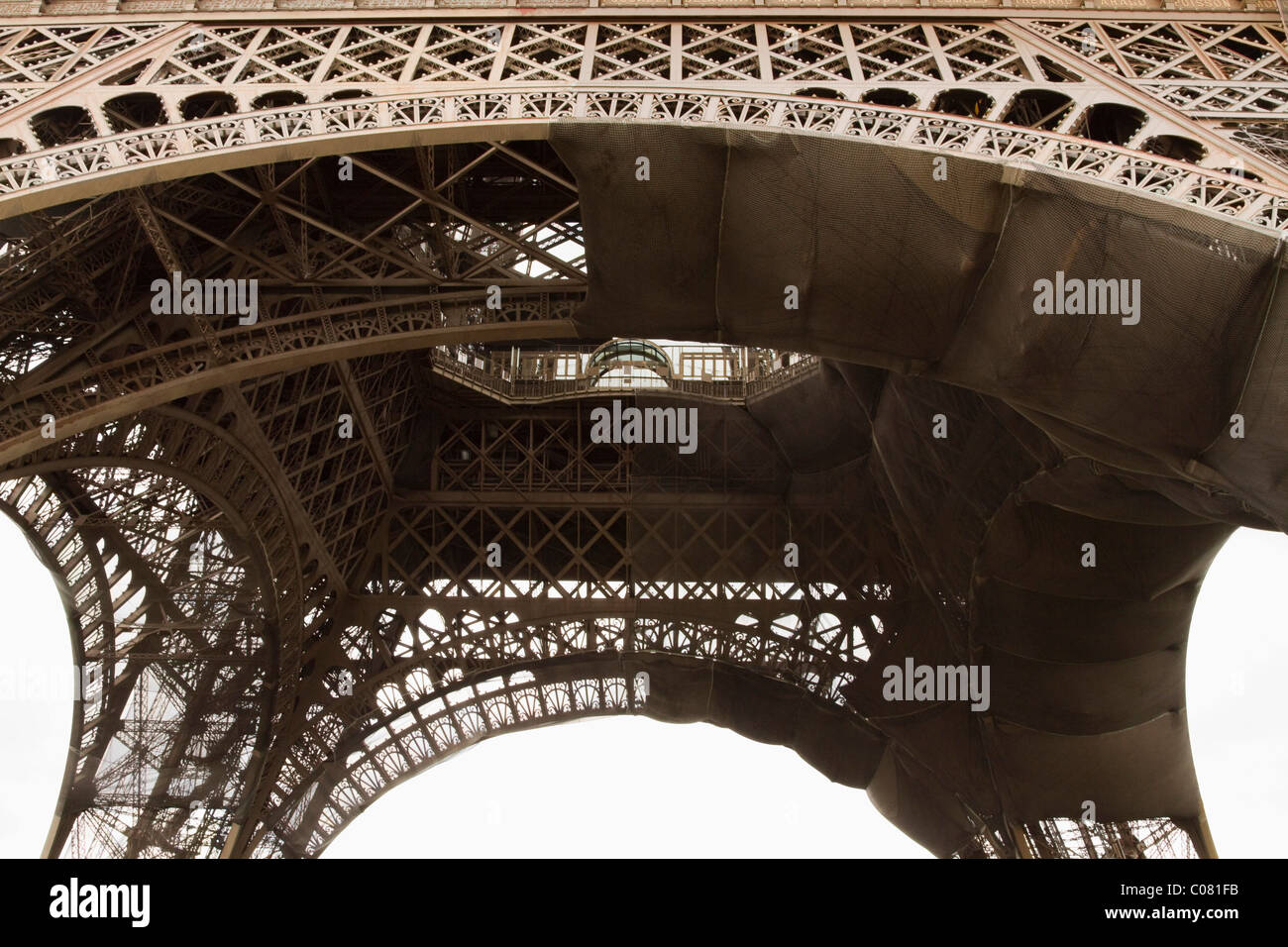 Low angle view of a tower, Eiffel Tower, Paris, France Stock Photo - Alamy